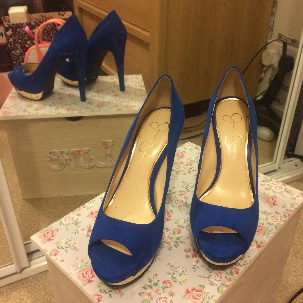 MAKE ME OFFERS Jessica Simpson, Cobalt blue peep... - Depop