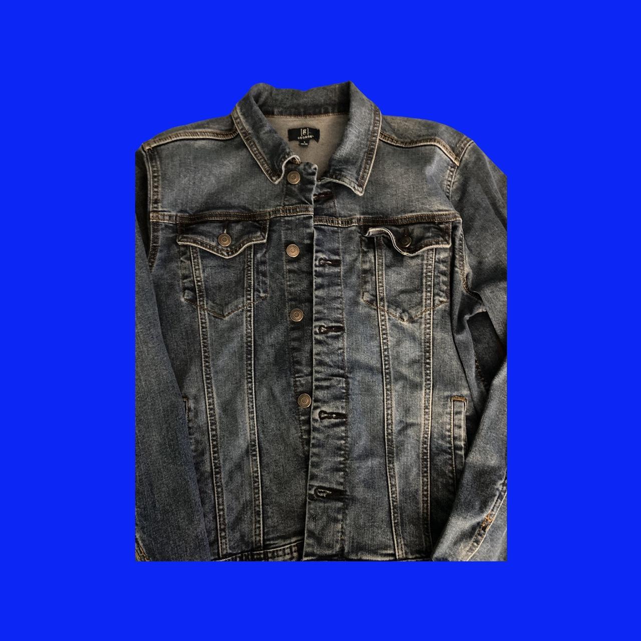 George Men's Blue and White Jacket | Depop