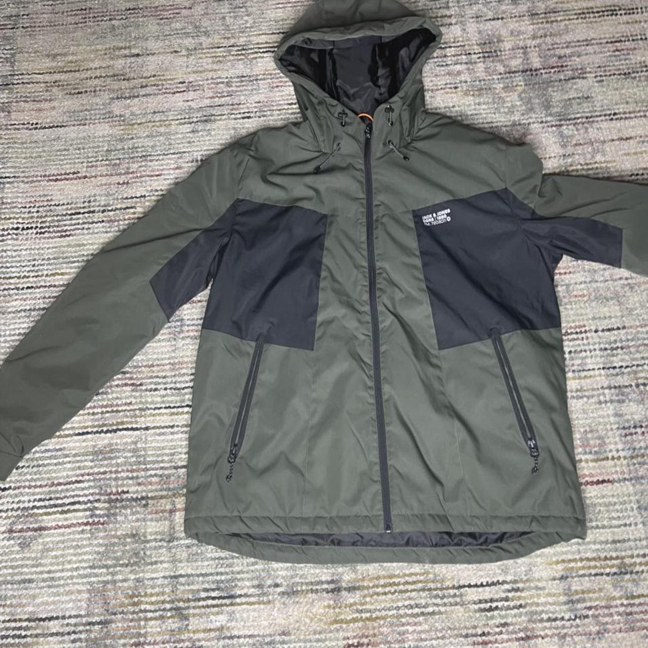 Jack & Jones Men's Green and Black Jacket | Depop