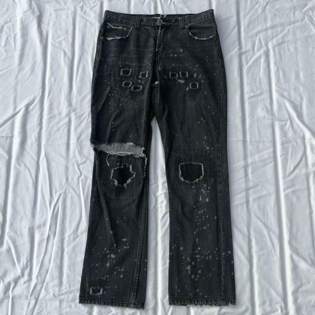 2001AW number (n)ine denim black/dark gray size... - Depop