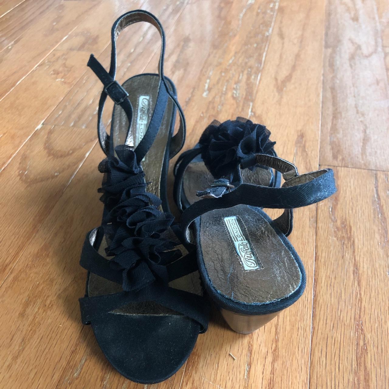 Black, Buffalo London, Black wedges, European size... - Depop