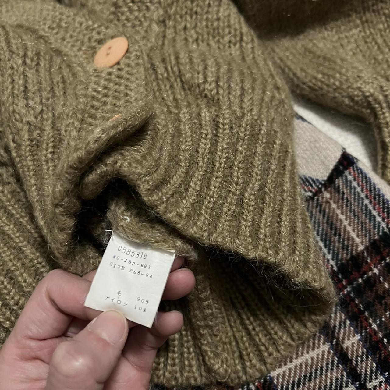 Vintage yellow brown wool cardigan Sizing: would... - Depop