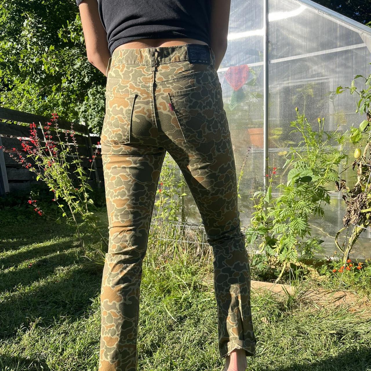 Levis camo cutoff pants. Size 29 x 29, skinny style... - Depop