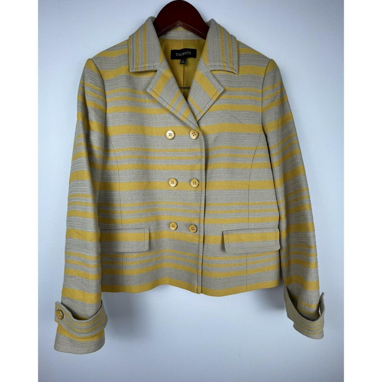 Talbots Women's Yellow Coat | Depop