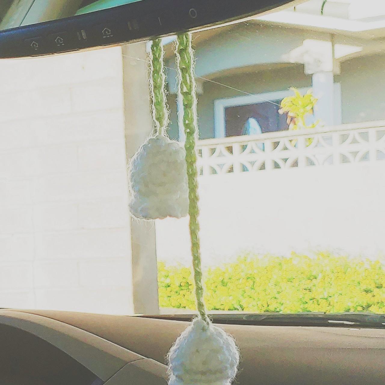 Handmade Lily of the Valley Crochet Rear View Mirror... - Depop