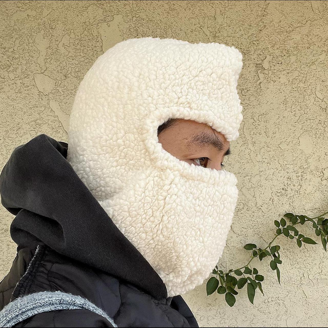 Off White Ski Mask High quality light cream Sherpa... - Depop