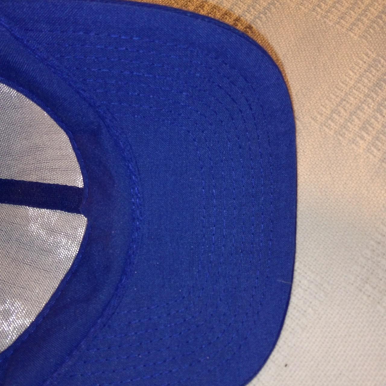 Blue adjustable Velcro strap hat Apx 8" diameter - Depop