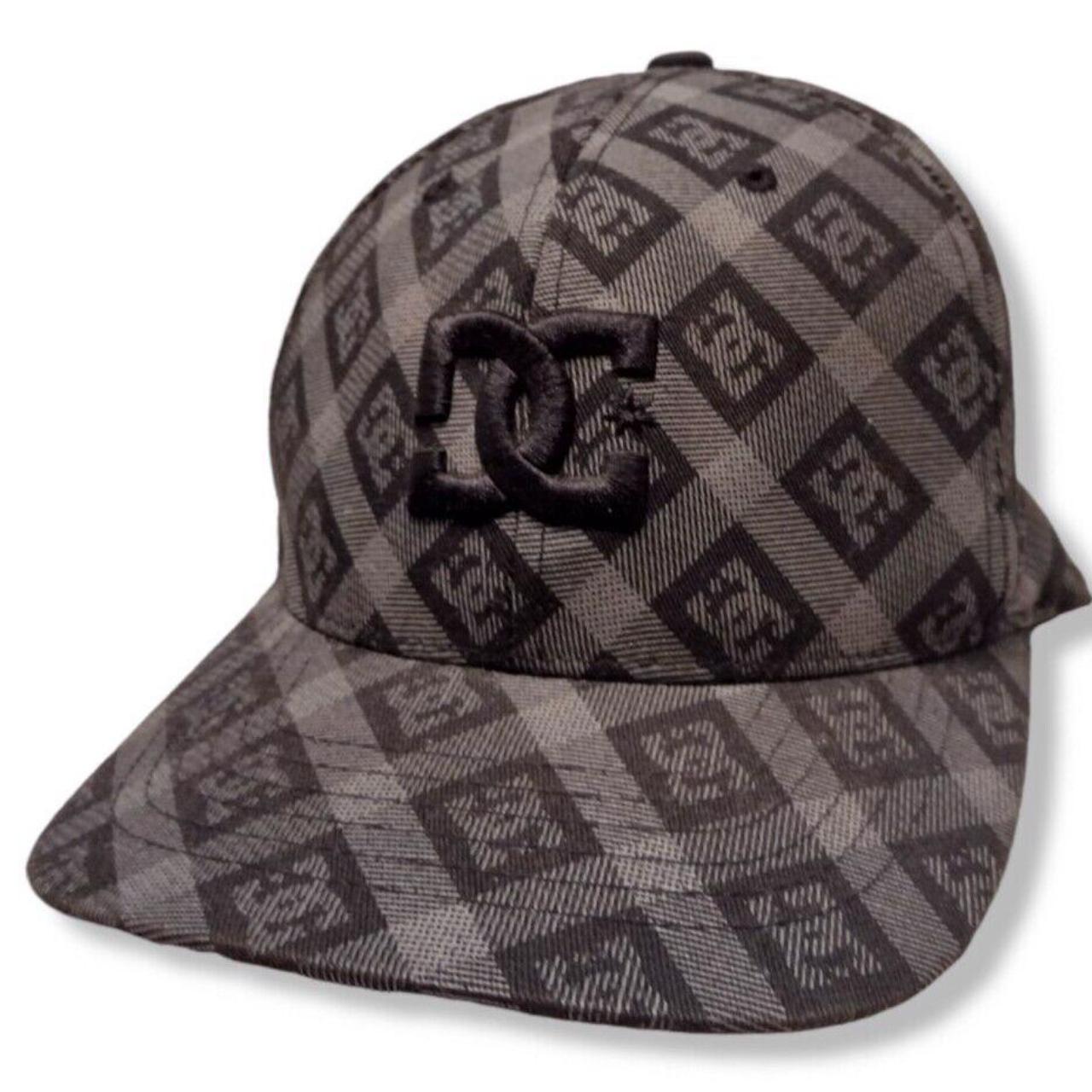 DC Shoes Logo FlexFit Plaid Front Hat Cap Size... - Depop