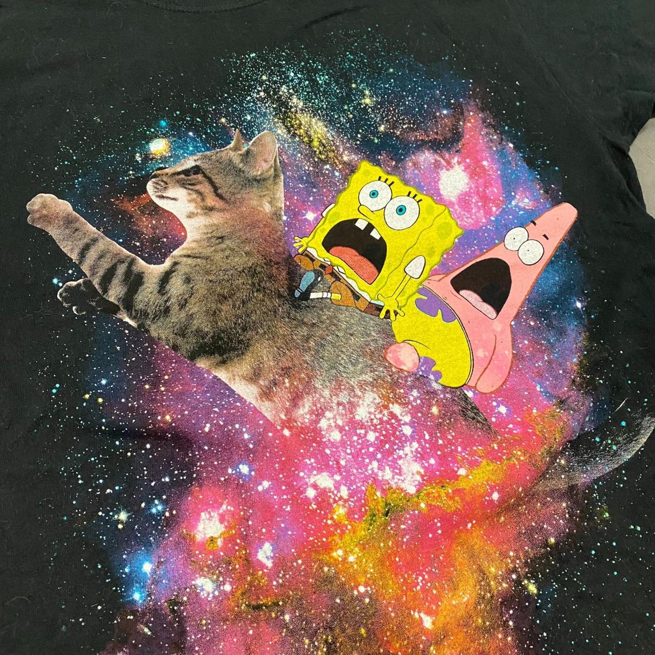 Spongebob Patrick Space Cat T-Shirt Size: S Chest:... - Depop