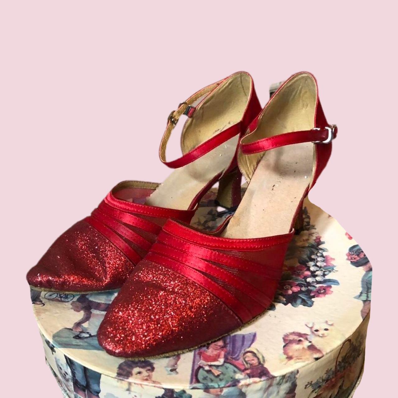 Amazing ruby red slippers🌹 Vintage glittery red... - Depop