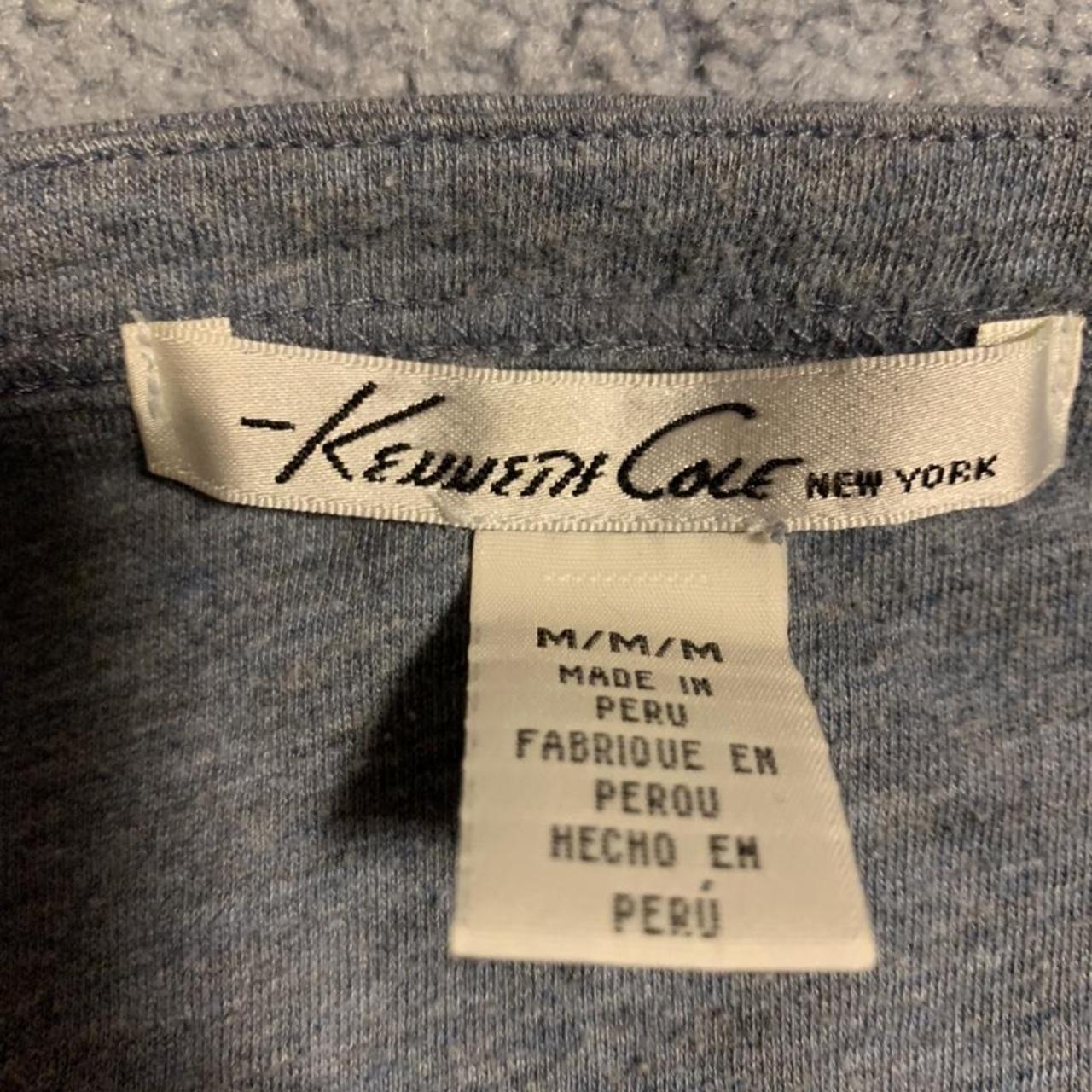 Grey/light blue Kenneth Cole henley Size mens... - Depop