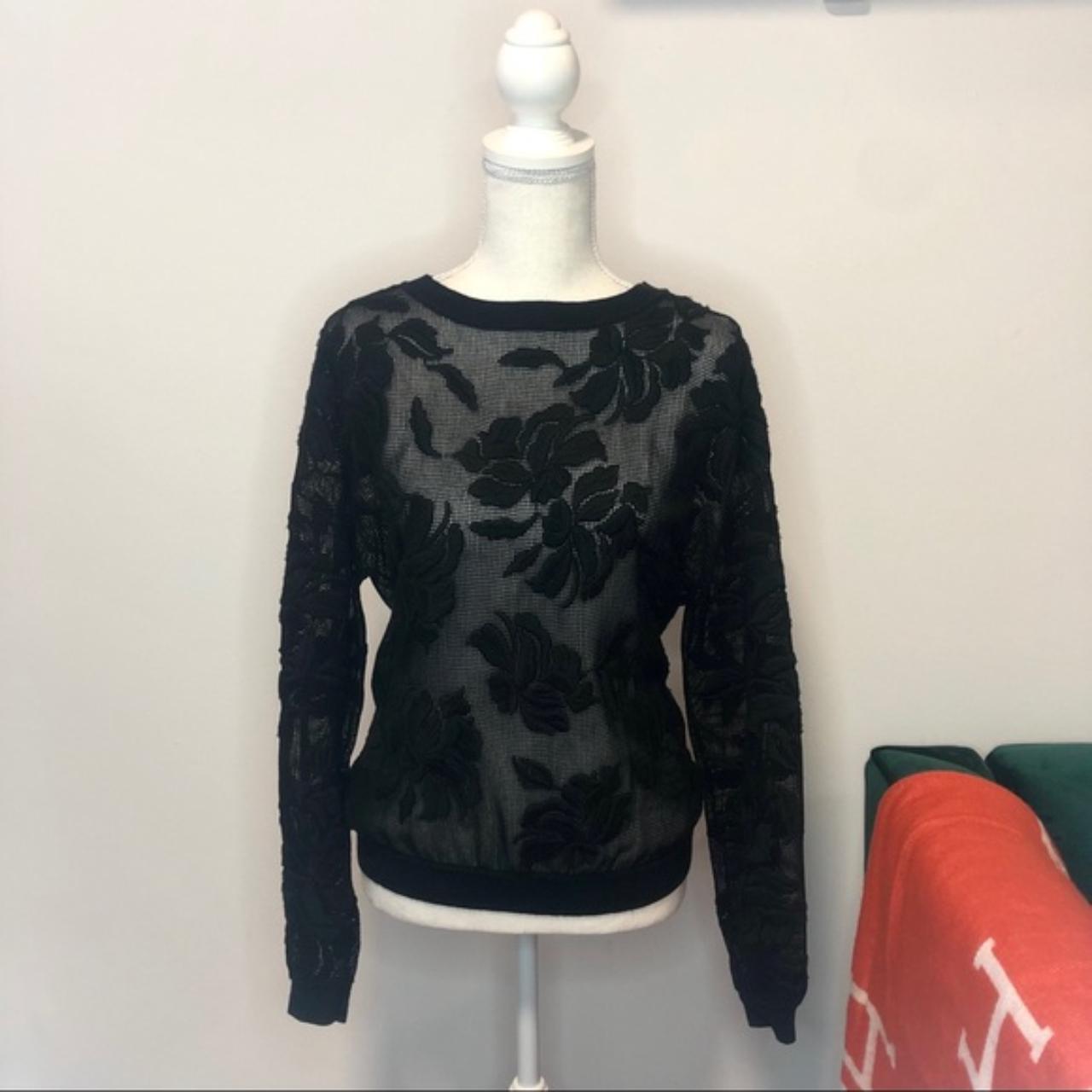 Bailey 44 Embroidered Mesh Pullover Sweater - size... - Depop