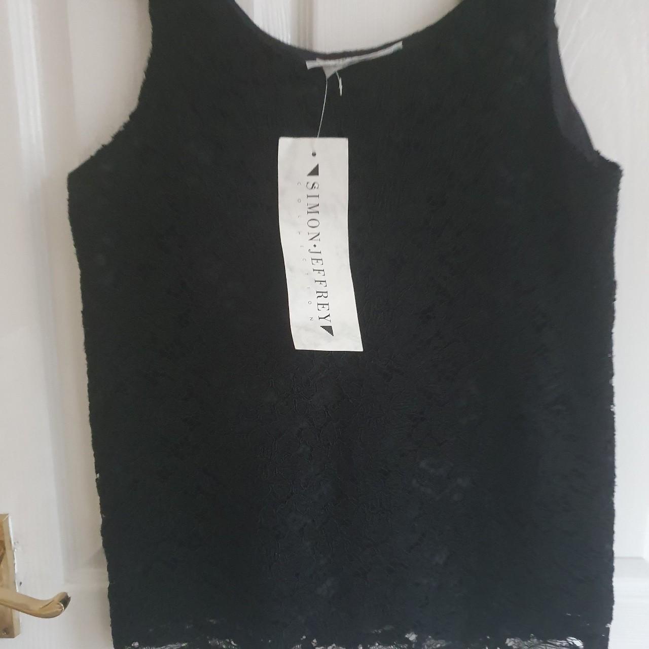 SIMON JEFFREY Beautiful Womens Lace Top Blouse Black... - Depop