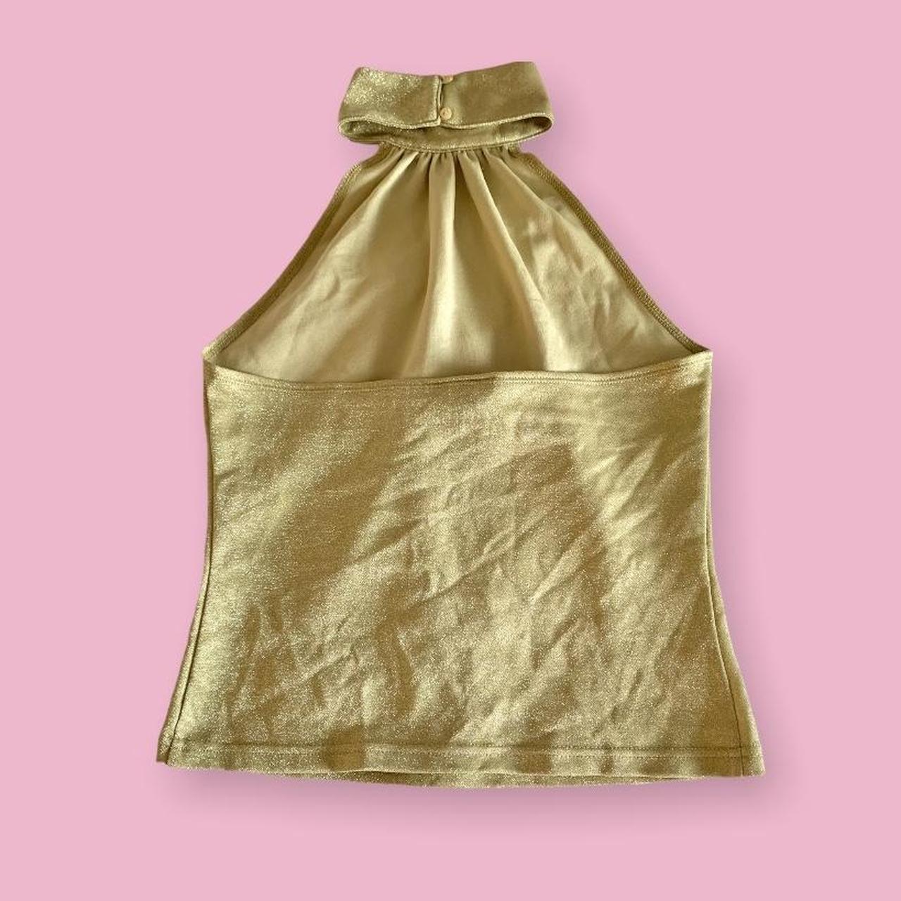 Vintage Sparkly Gold Halter Top FREE SHIPPING... - Depop