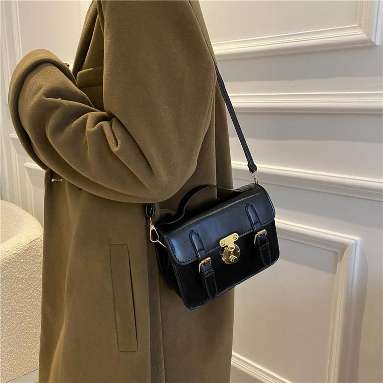 Net red bag Hong Kong style retro small square bag... - Depop