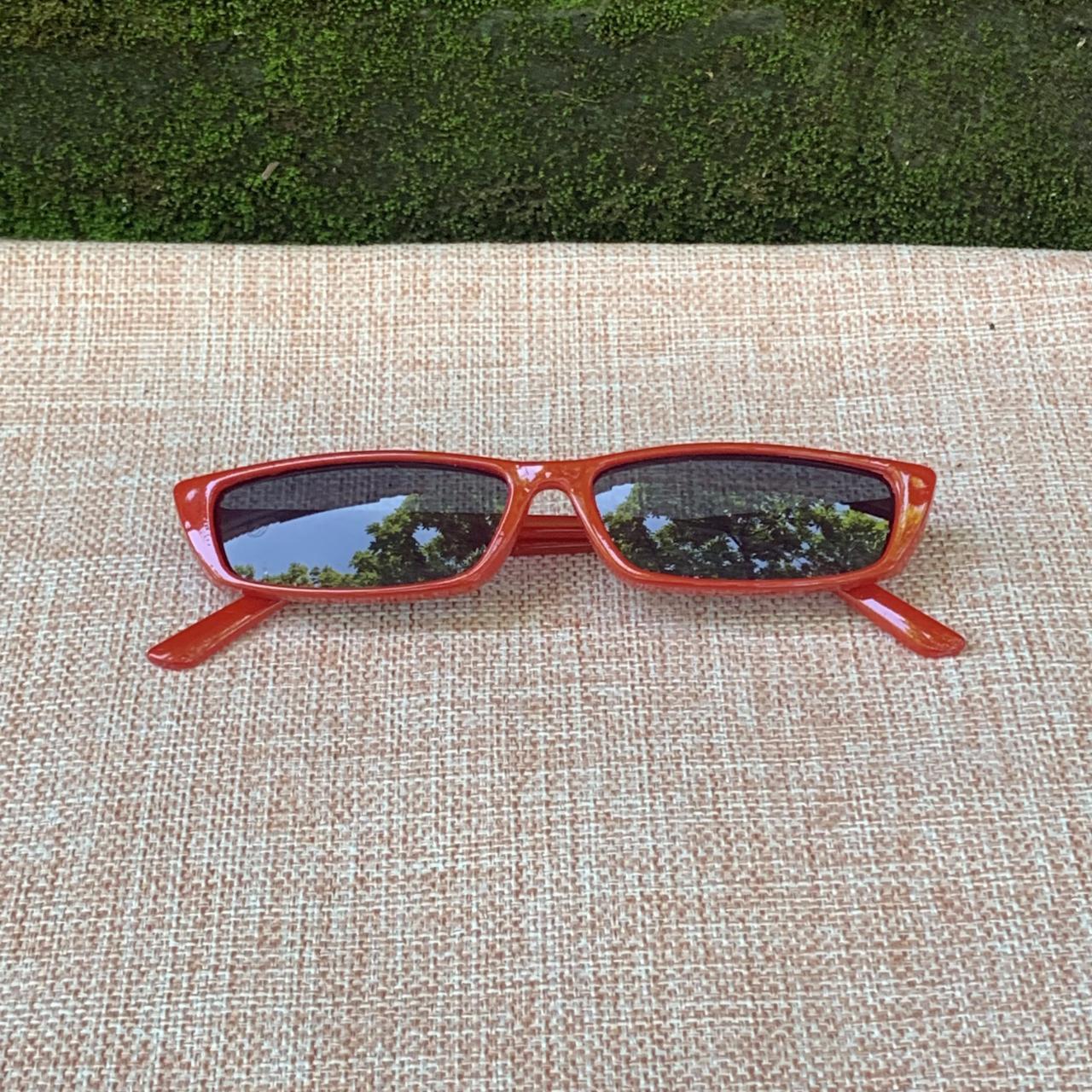 Women's Red and Black Sunglasses | Depop