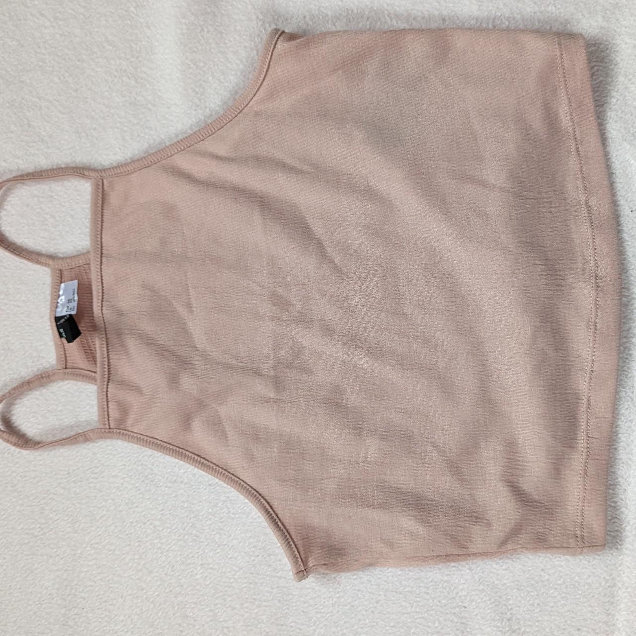 H&M baby pink cami crop top worn once #cami #pink... - Depop