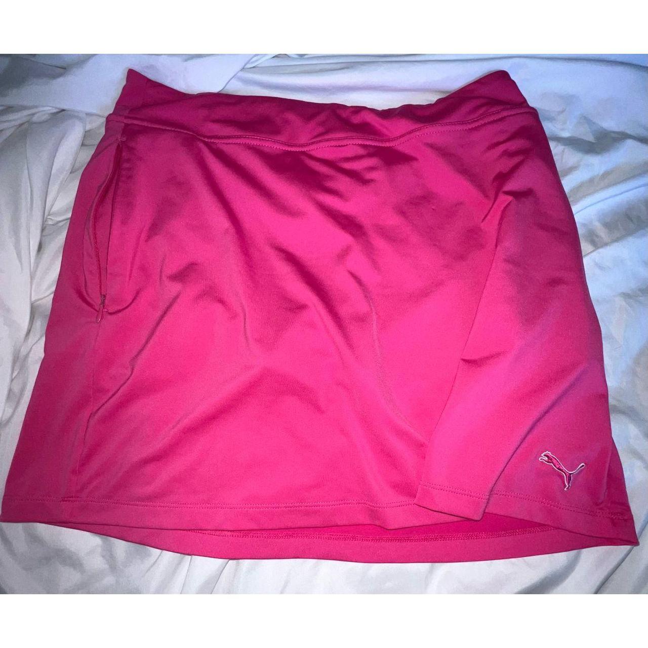 Cute Hot Pink Puma Tennis Skirt Has Puma Emblem In Depop