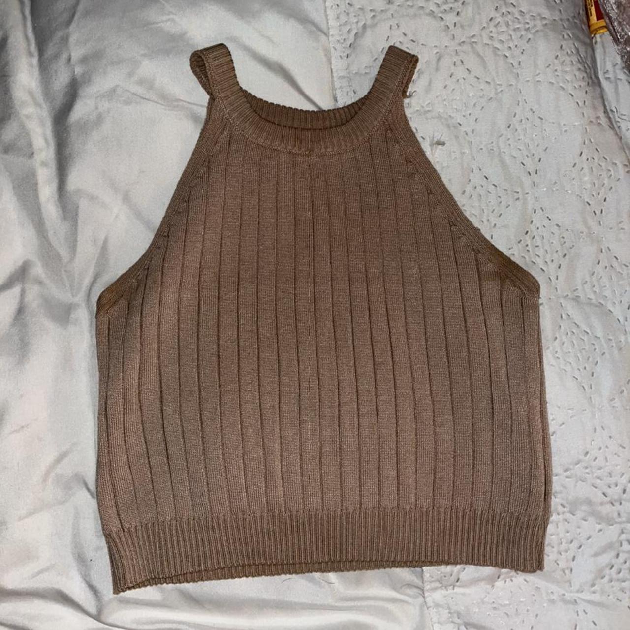 Beige / camel colour tank top / vest🤎 Bought off... - Depop