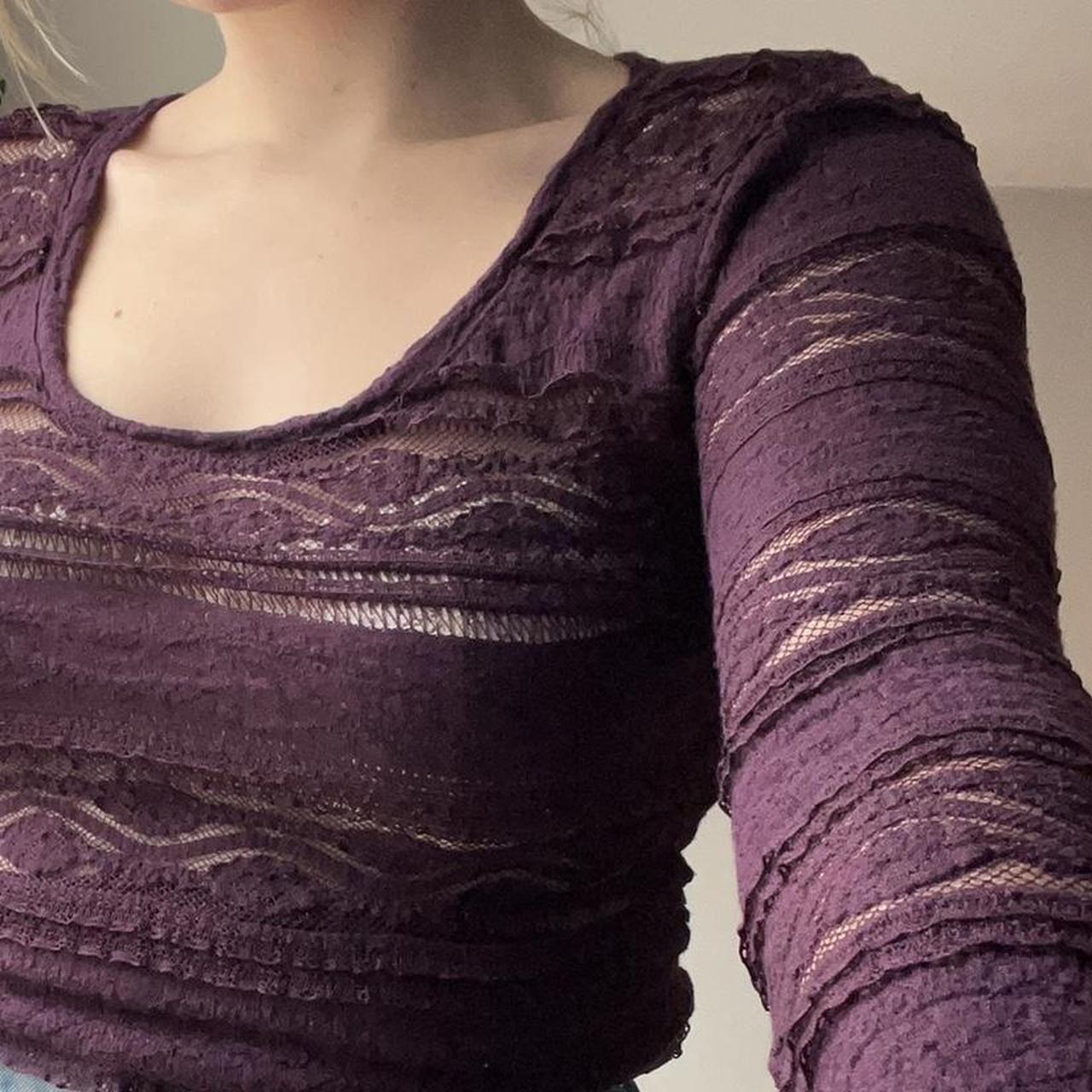 Dark Purple Lace Mesh Top ! From express! I could... - Depop