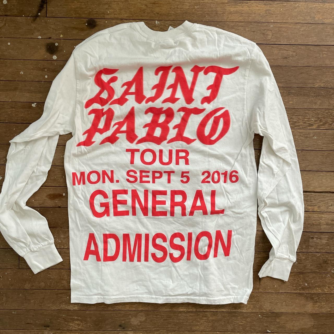 Saint Pablo Kanye West Tour Long Sleeve White size... - Depop