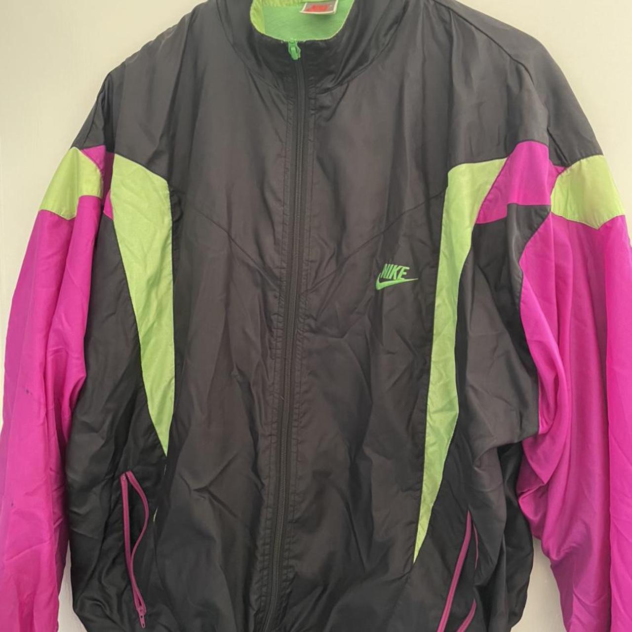Nike retro jacket Perfect for raves and festivals - Depop