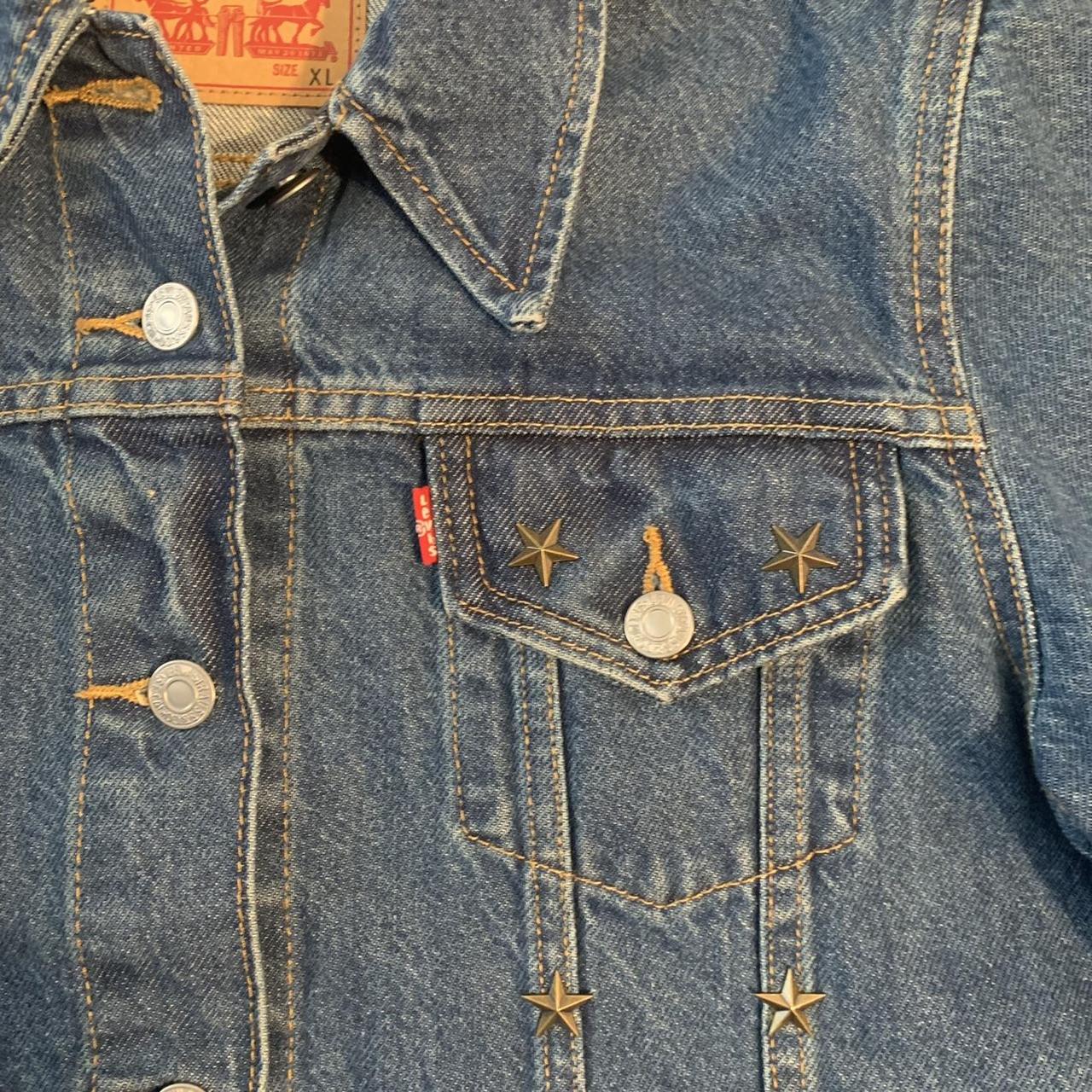 Levi’s denim jacket with star studded detail. womens... - Depop