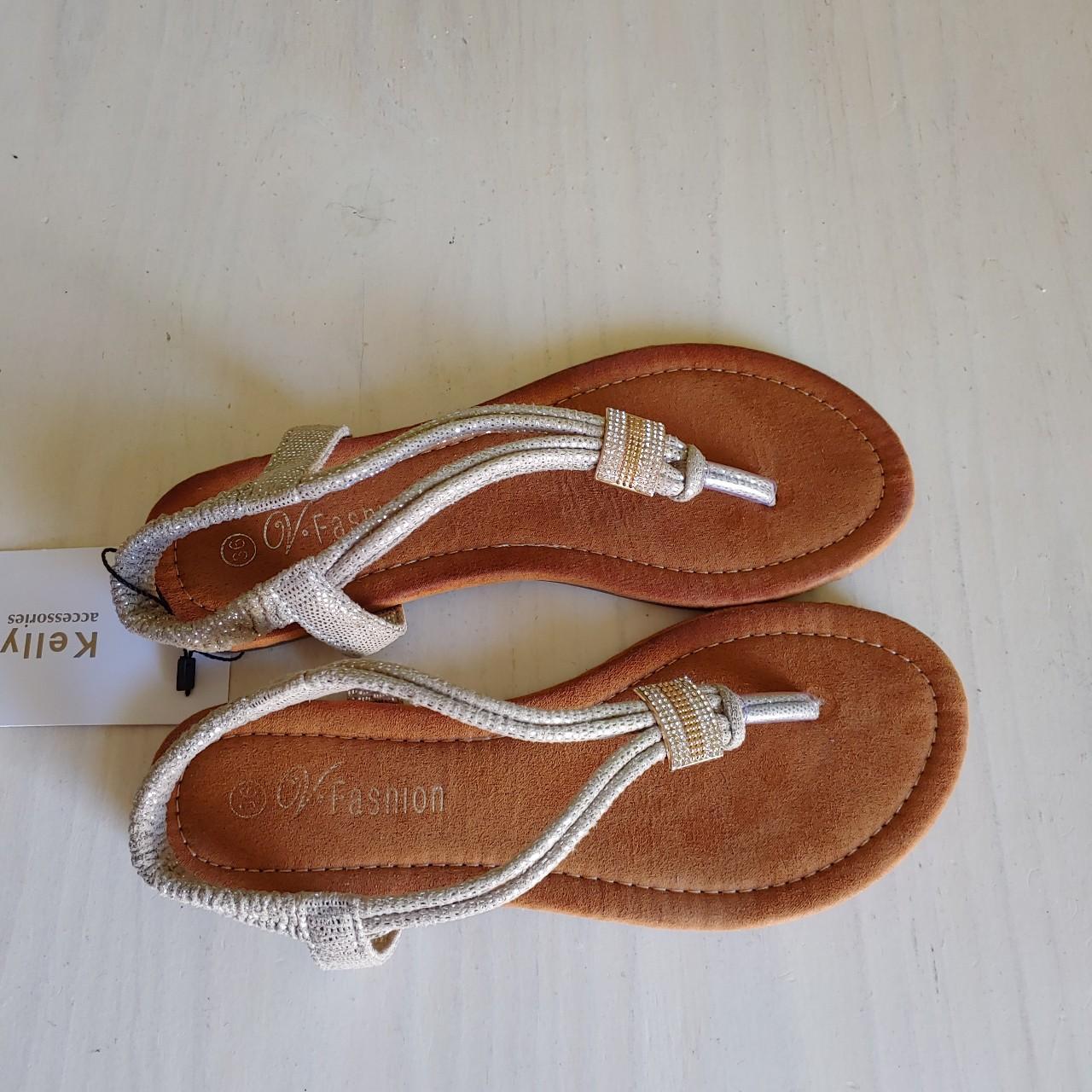 Champagne Colored European Sandals Size Euro 36 US 5... - Depop