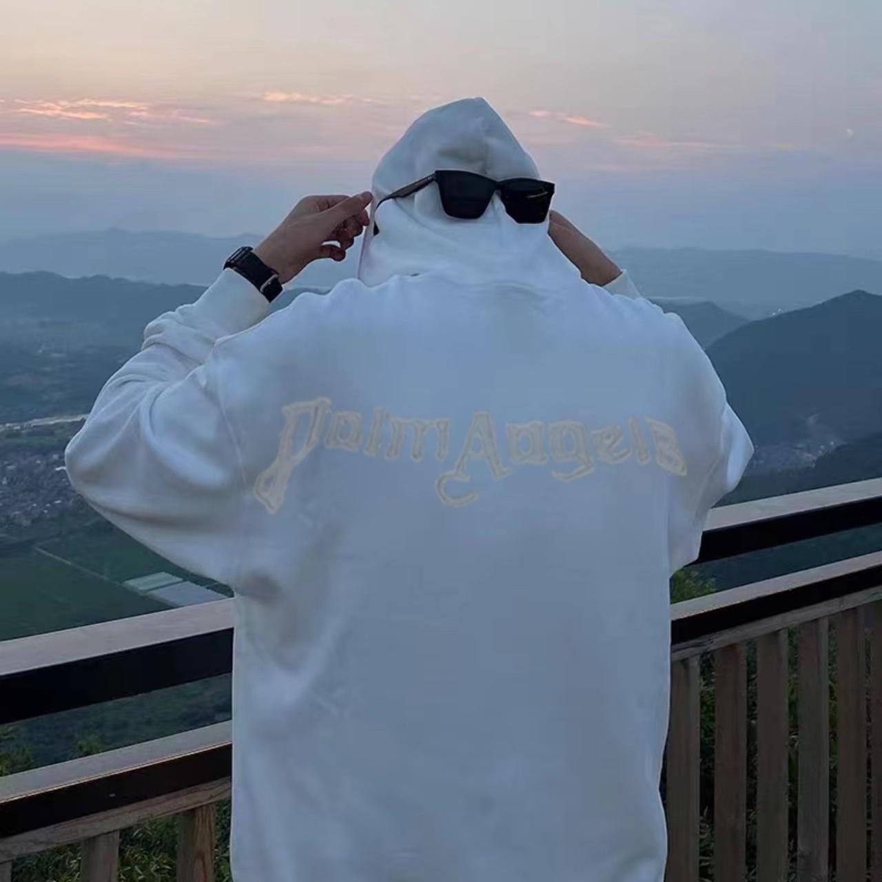 Palm Angel printed letter patch embroidered... - Depop