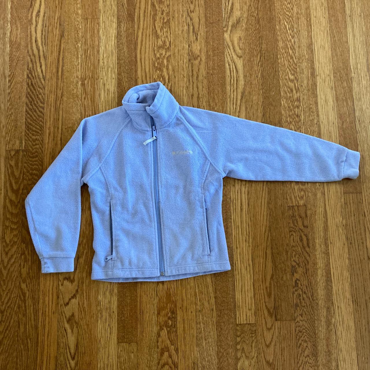 Light blue fuzzy polyester Columbia Sportswear youth... - Depop