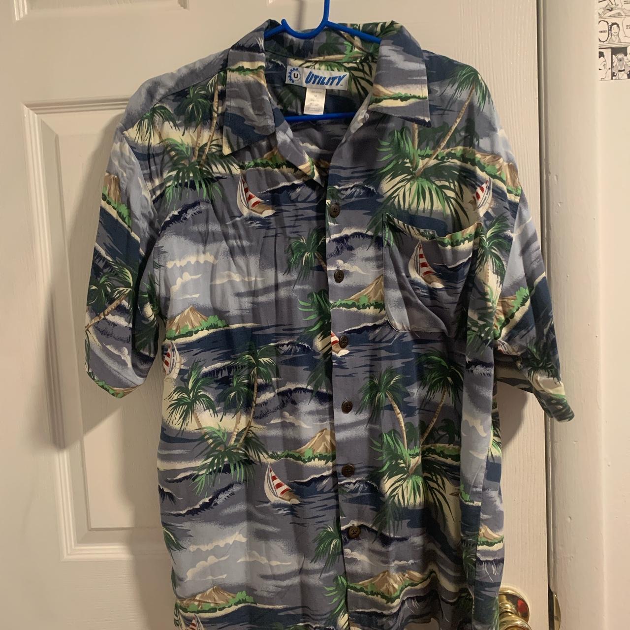 Utility Tm button Down, Size Large 100% Rayon,... - Depop