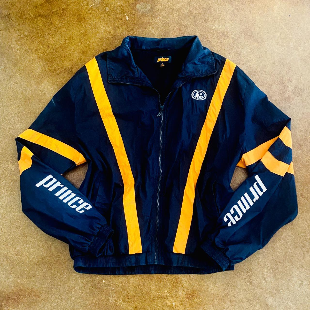 Prince Women's Black and Orange Jacket | Depop