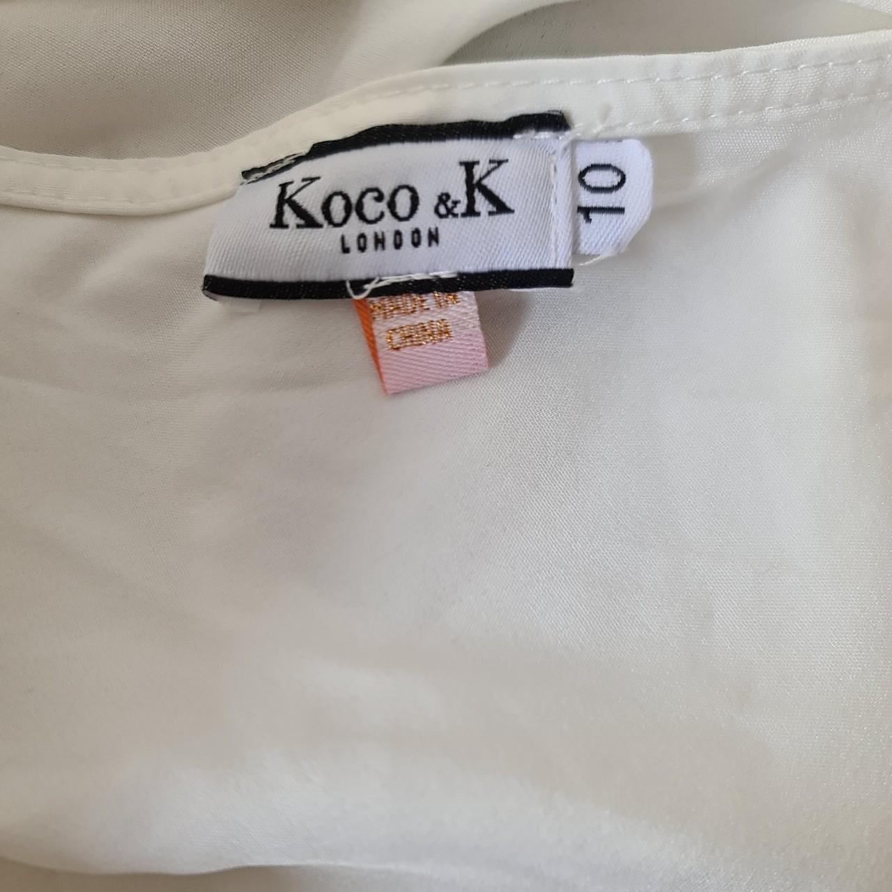 Koco & K white blouse UK 10 One side bardot gathered... - Depop