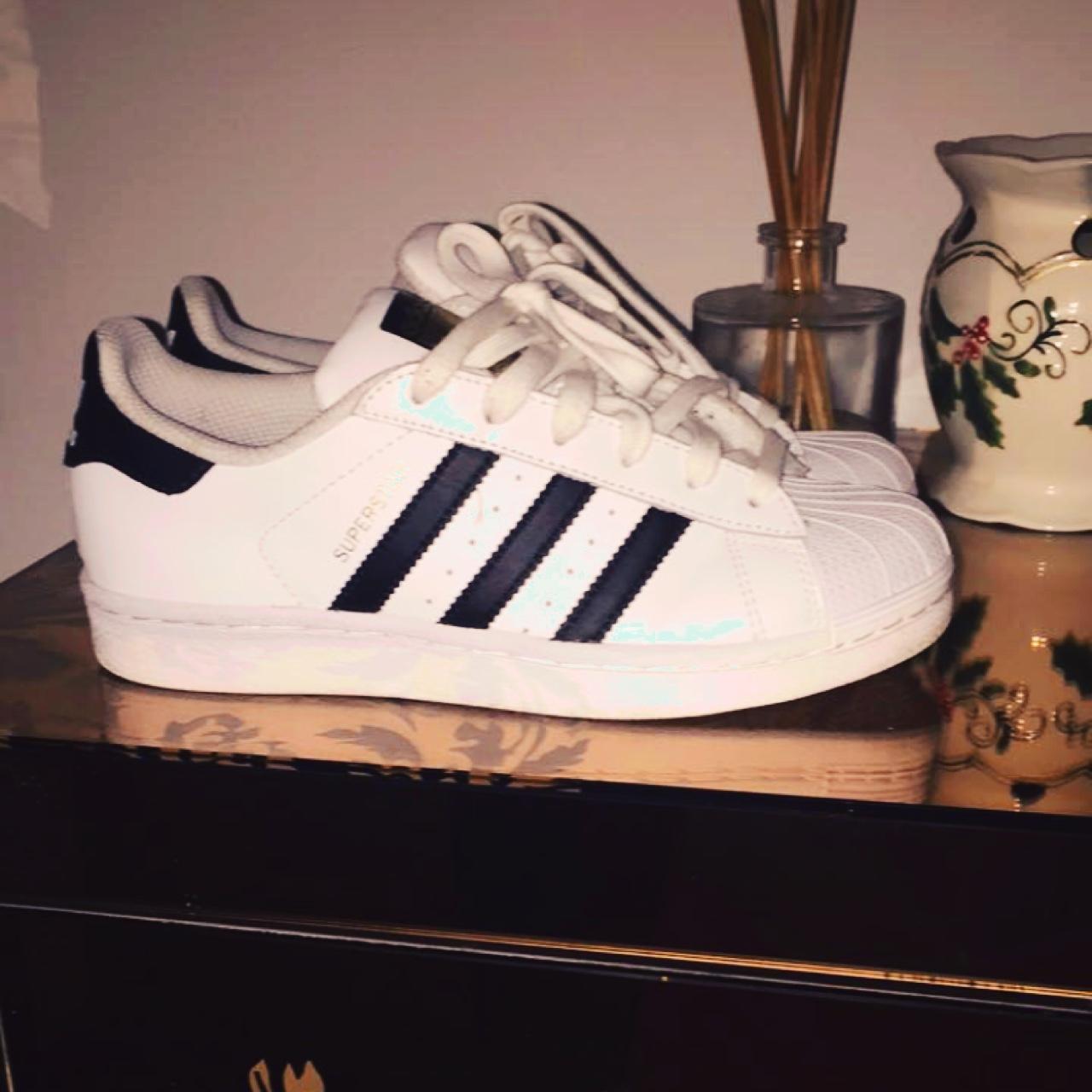 Adidas shell toe trainers worn a handful of times... - Depop