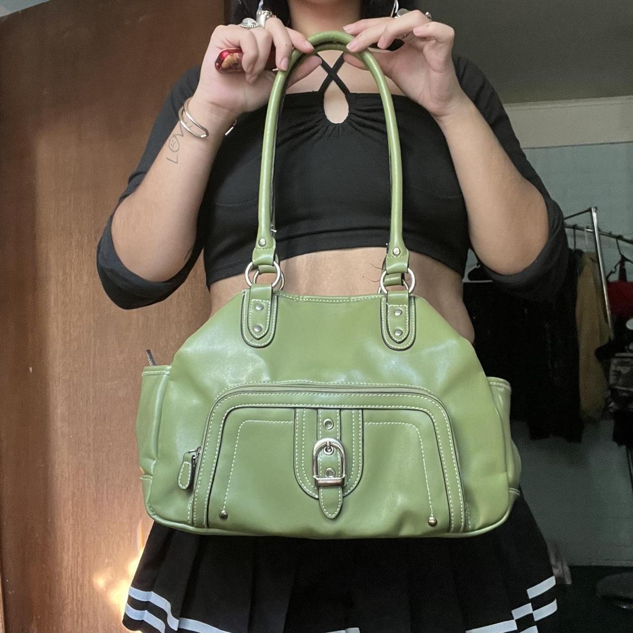 super beautiful sage green large purse so much space... - Depop