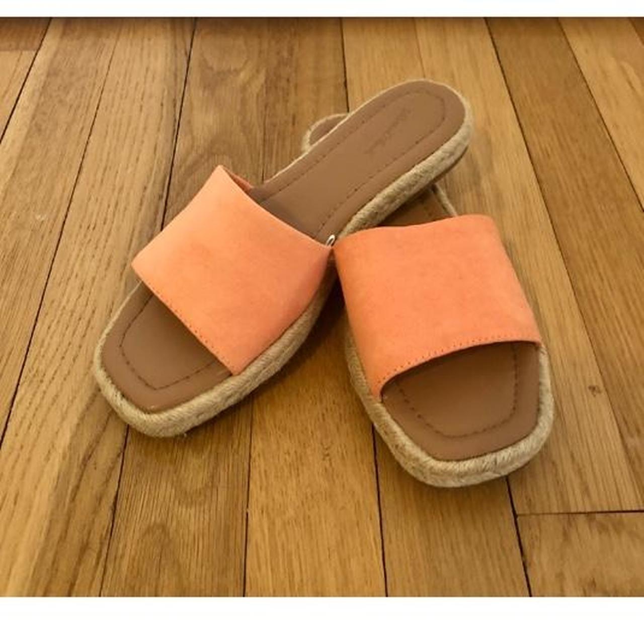 Target Universal Thread orange slides/sandals. Size... - Depop