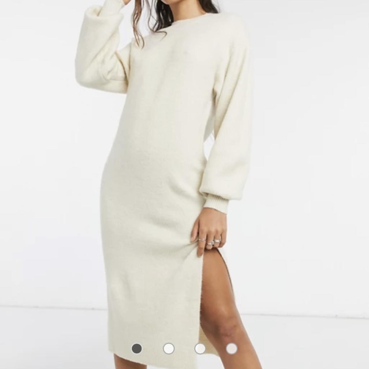 ASOS cream knit midi dress Size 12 Worn twice - in... - Depop