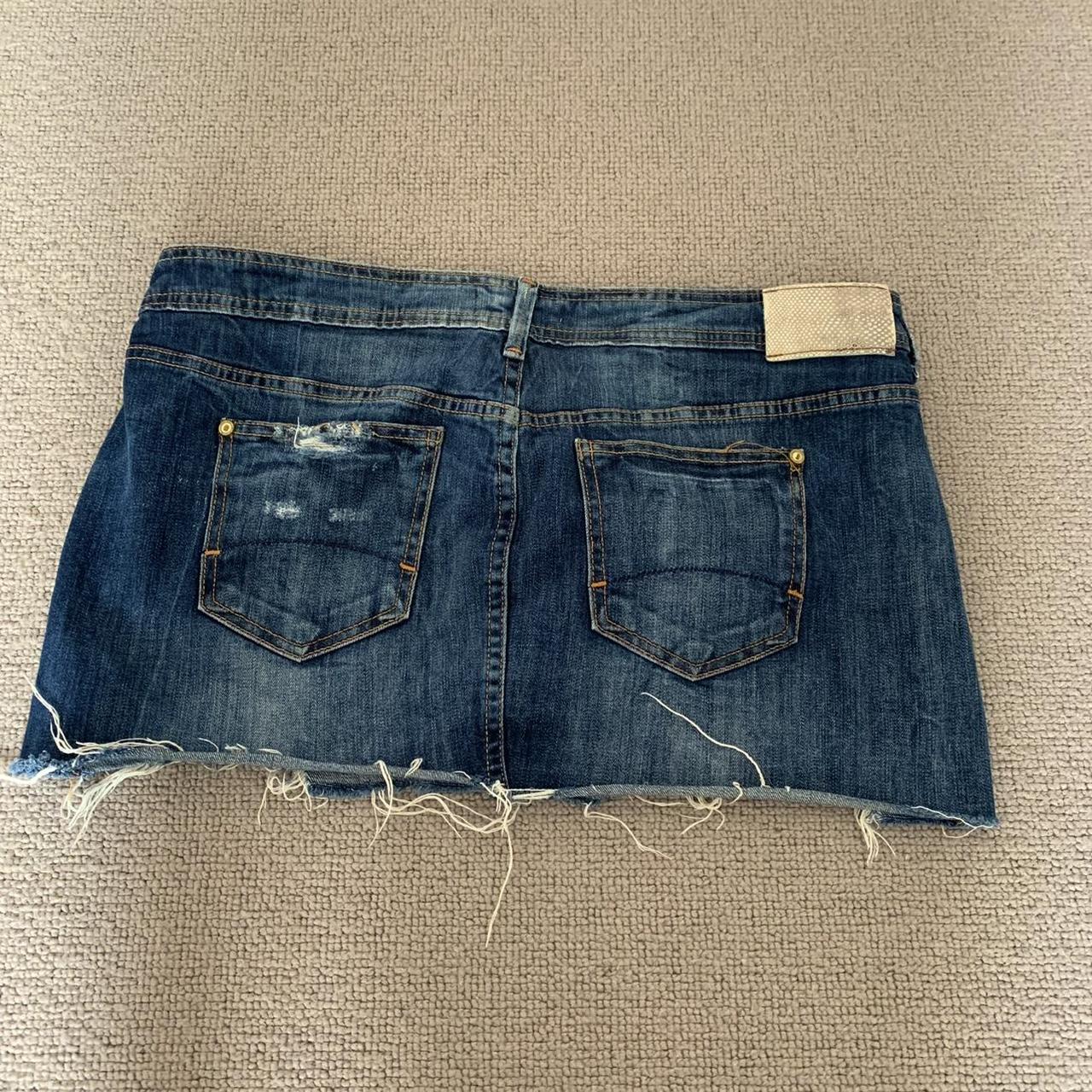 denim distressed mini skirt!! so cute & perfect for... - Depop