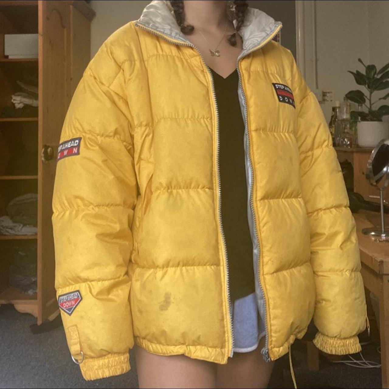 Super oversized yellow puffer jacket literally so... - Depop