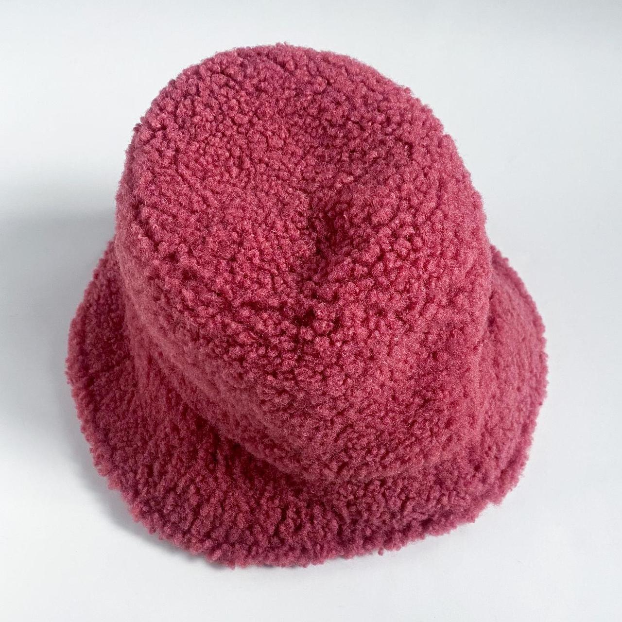 Pink fuzzy bucket hat 💞 Super cute teddy style pink... - Depop