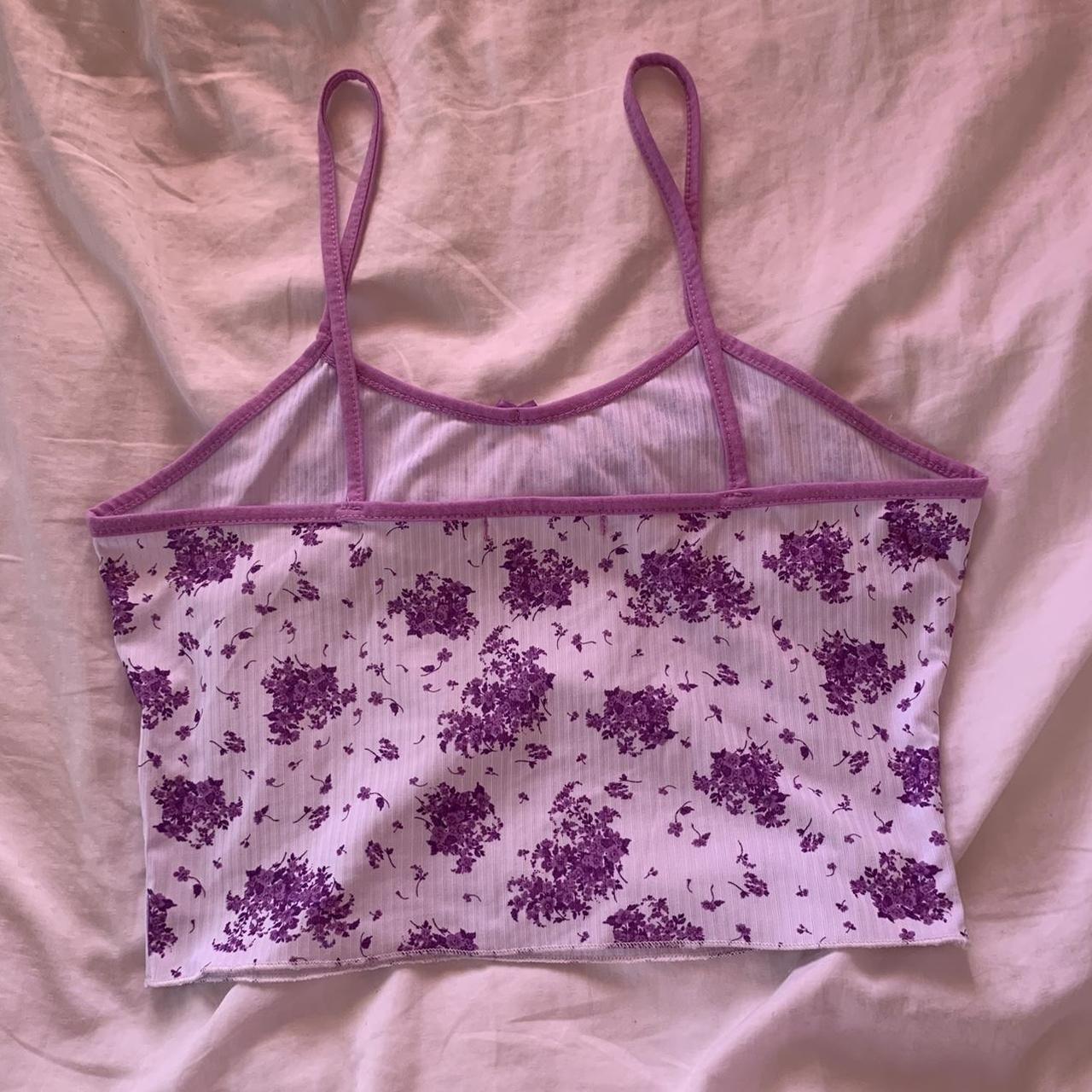 💌 Flowery Purple Crop Top Read Shop Policies Depop