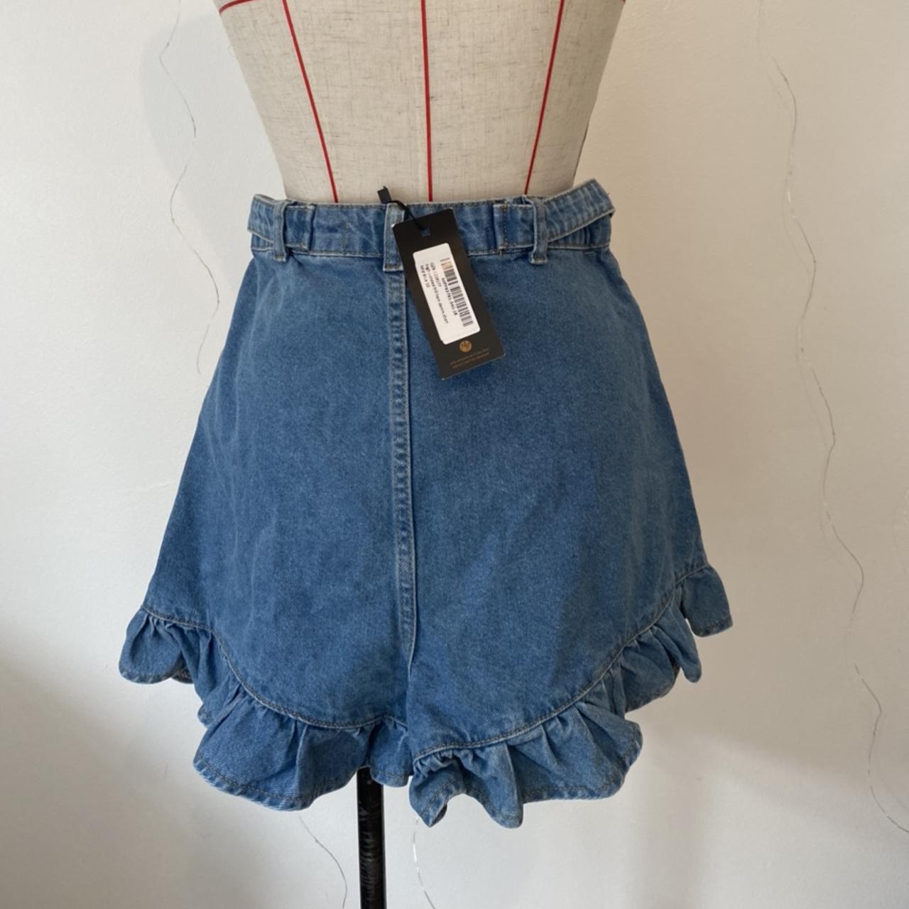 Miss pap blue denim frill hem shorts. Brand new with... - Depop