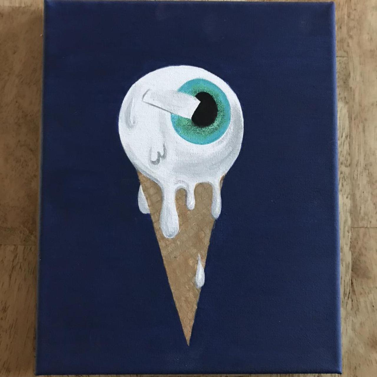 Eye Scream Cone by Riley Robertson - acrylic on 8x11... - Depop