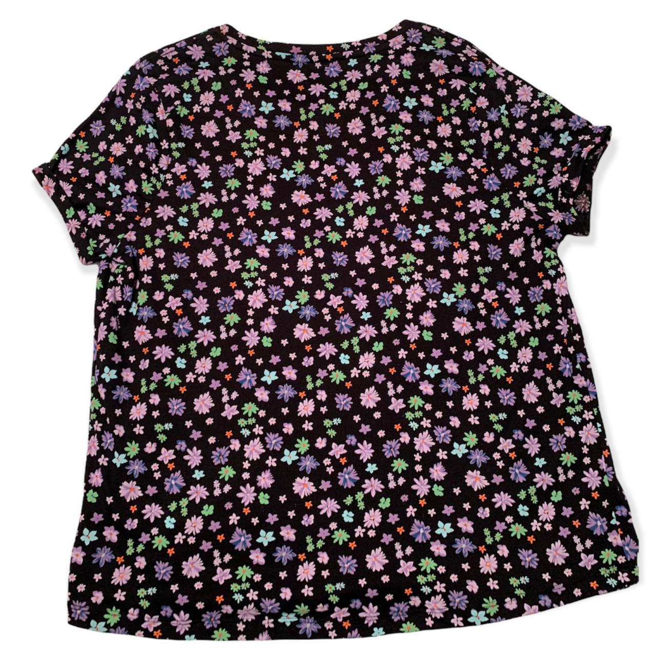 BRAND NEW TU Woman Colourful Floral Stretch T-Shirt... - Depop