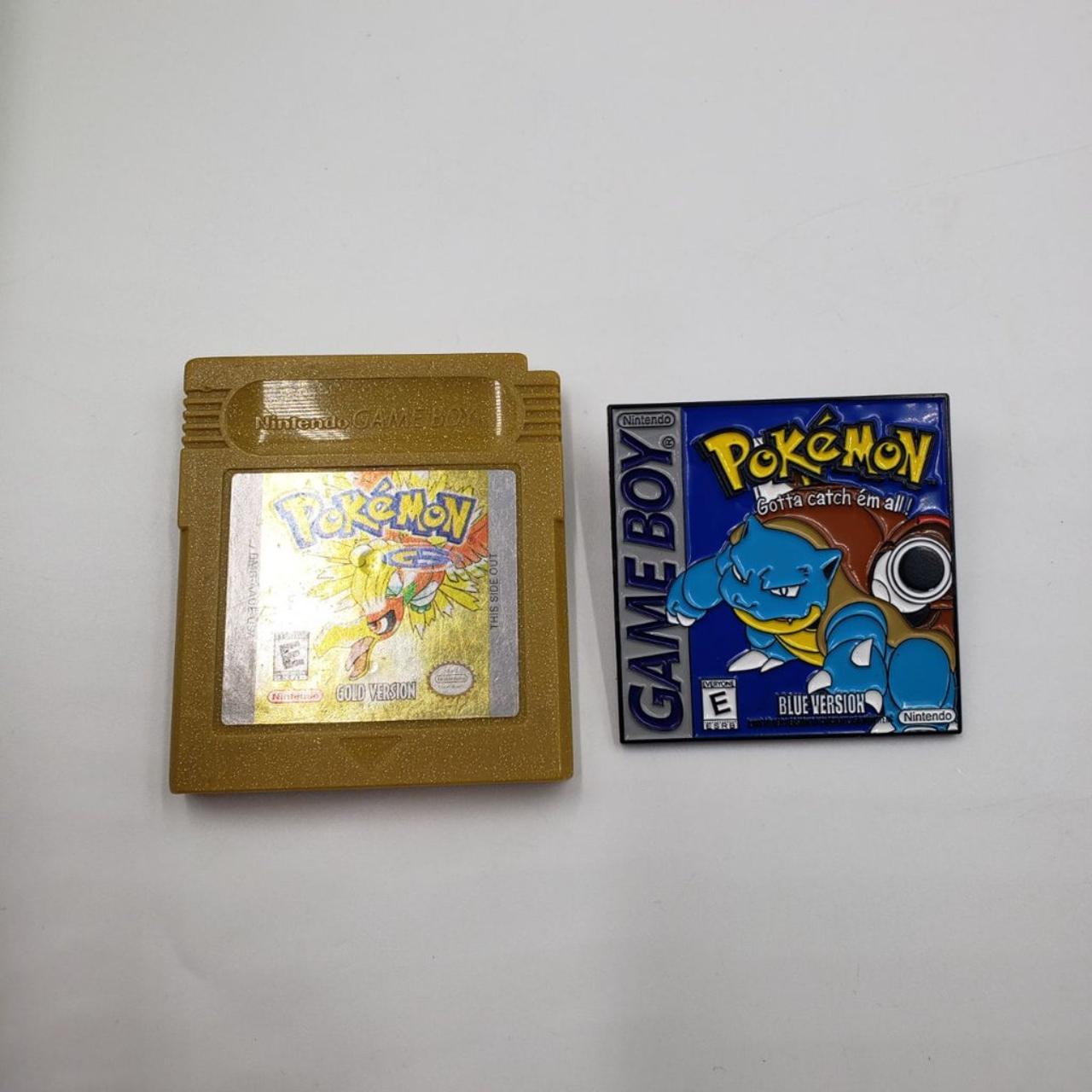 Pokemon Blue Gameboy Cover Art Large Custom Pin... - Depop