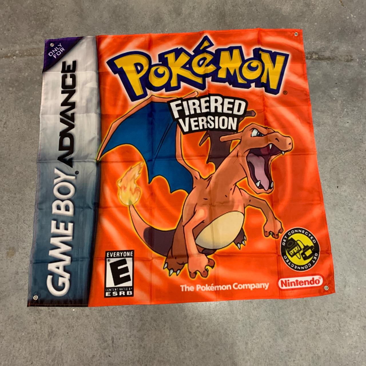 Pokemon Fire Red Version Custom Wall Flag Banner... - Depop