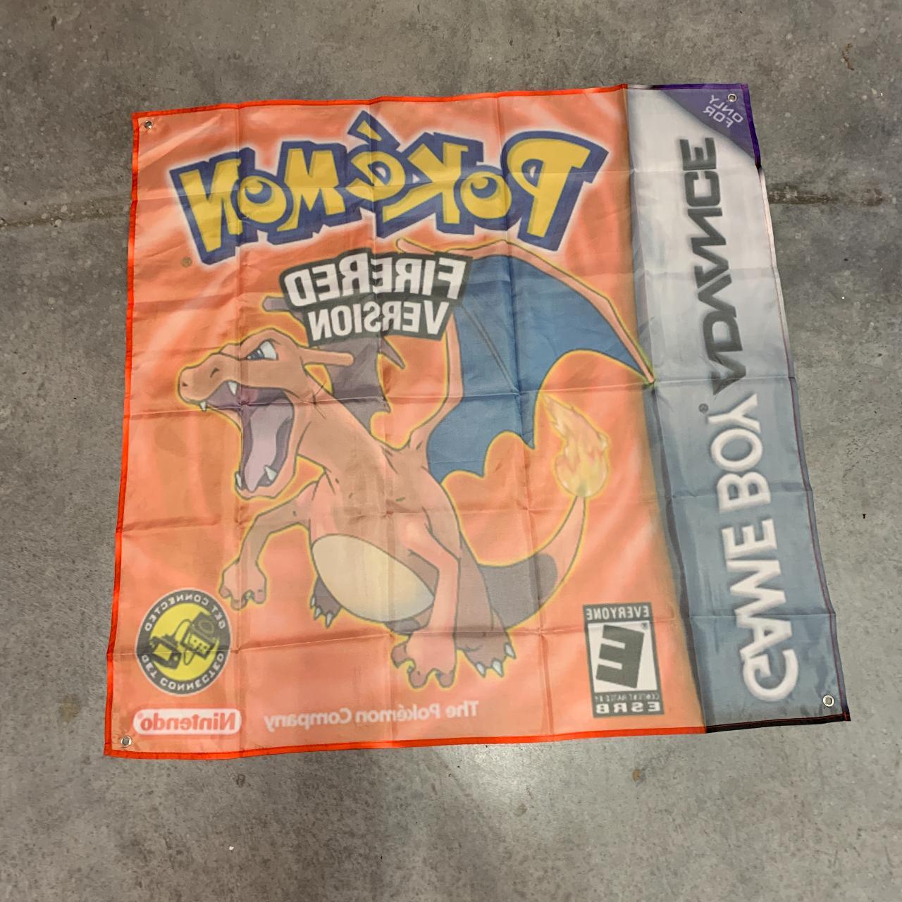Pokemon Fire Red Version Custom Wall Flag Banner... - Depop