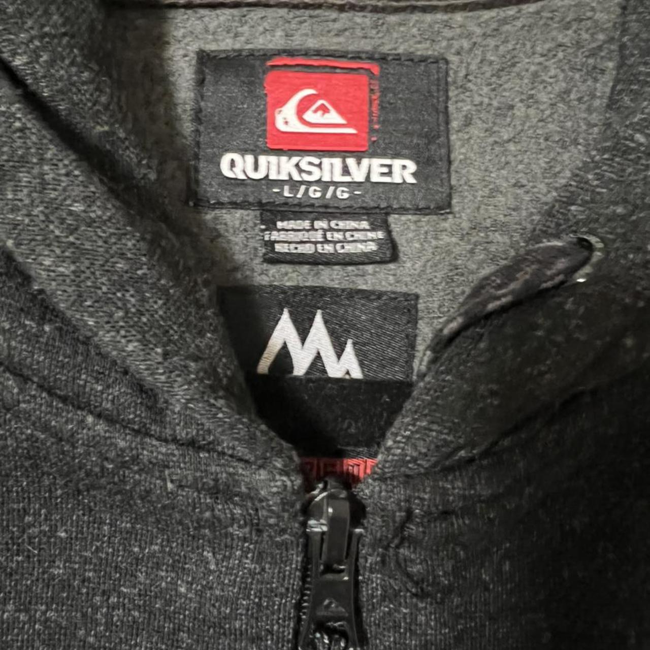 Quiksilver hoodie, charcoal grey, water resistant,... - Depop