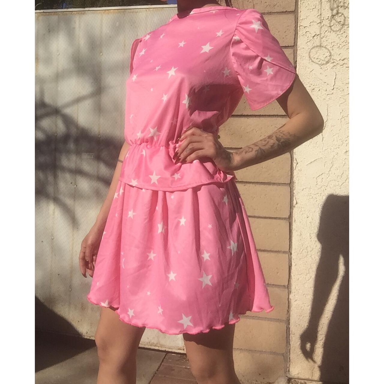 Pink star dress I bought at a flea market a long... - Depop
