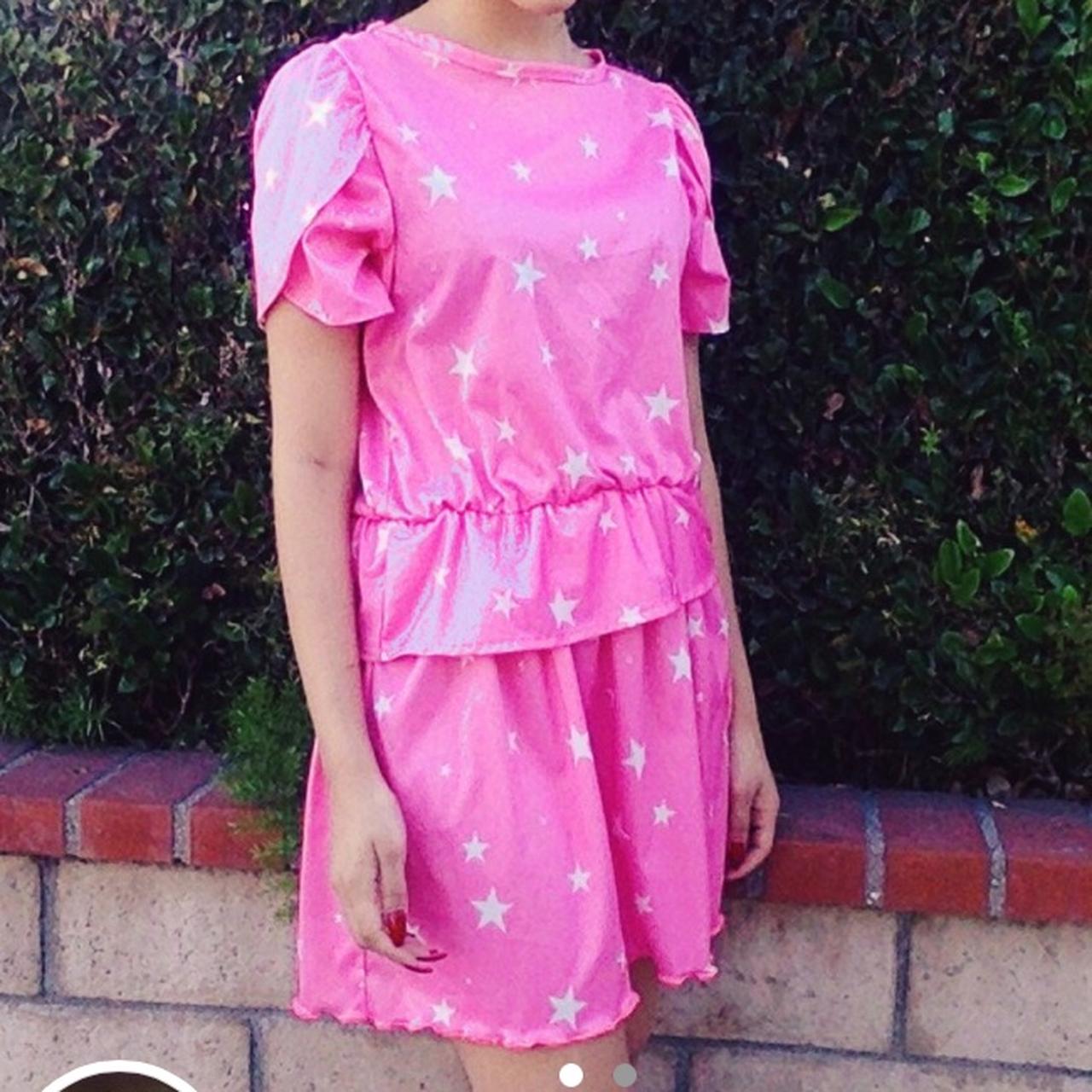 Pink star dress I bought at a flea market a long... - Depop